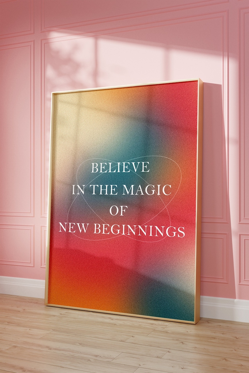 WhitePeak Art Trust The Magic Of New Beginnings, Retro, 70S Wall ...