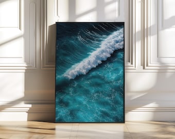 WhitePeak Art Turquoise Ocean Wave Poster – Aerial View Of A Calm Sea ...