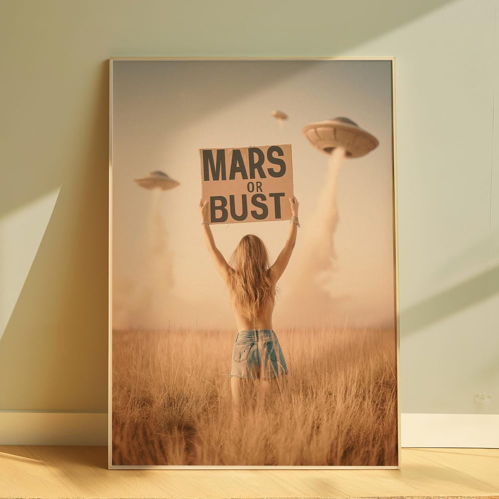 WhitePeak Art Ufo Girly Surreal Ufo Retro Sci Poster, 8x12 UNFFRAMED ...