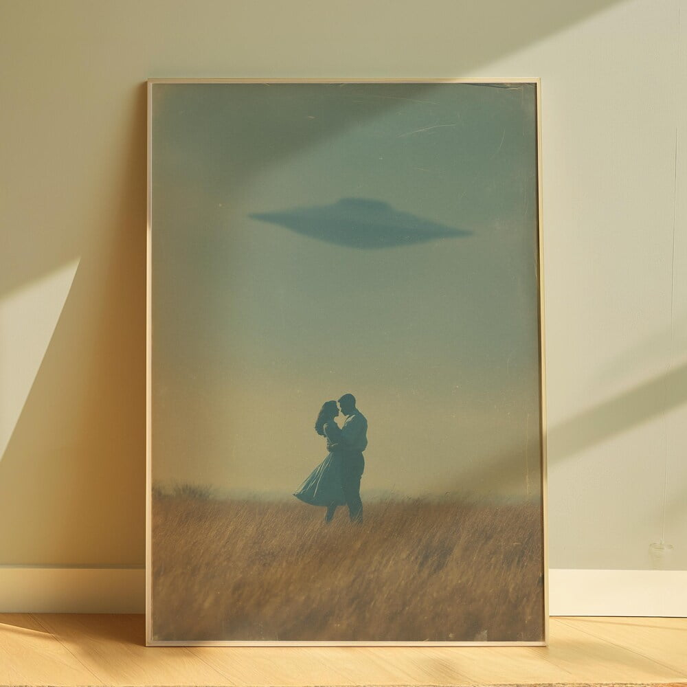 WhitePeak Art Ufo Vintage Photography Ufo Couple for Retro Surreal ...