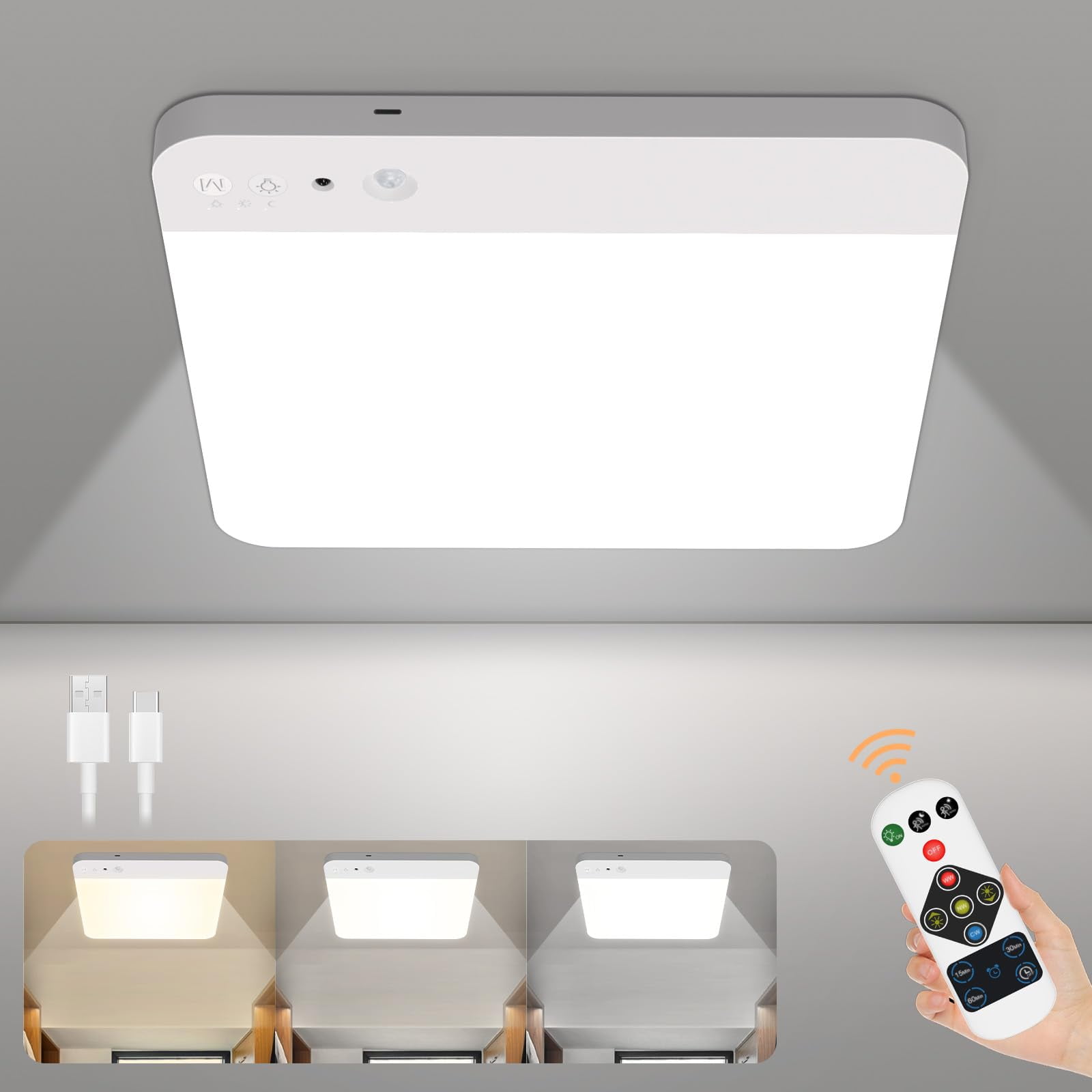 WhitePoplar Rechargeable Motion Sensor Closet Light with Remote ...