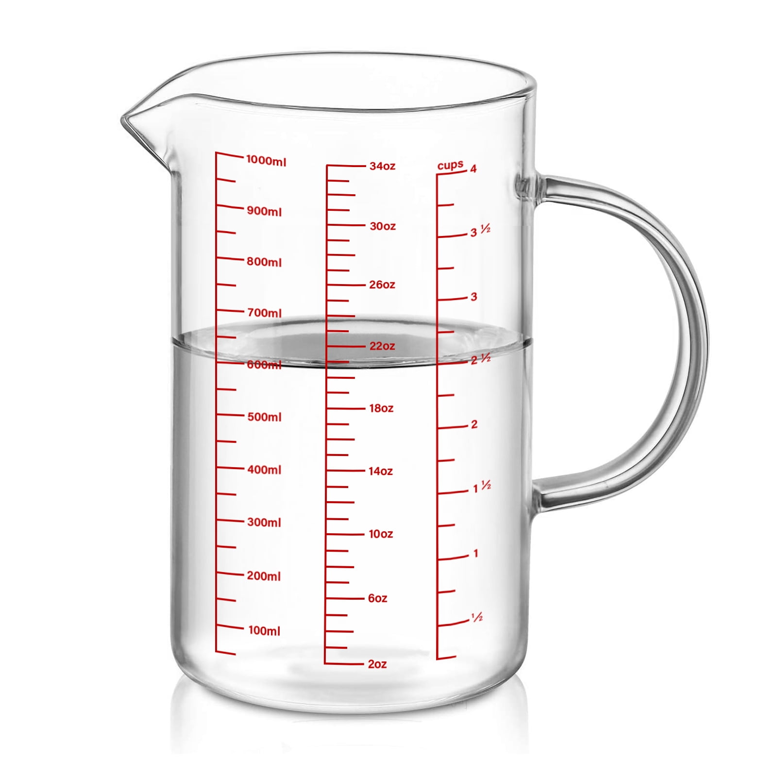 WhiteRhino 4 Cups Borosilicate Glass Large Measuring Cup, 34oz with ...