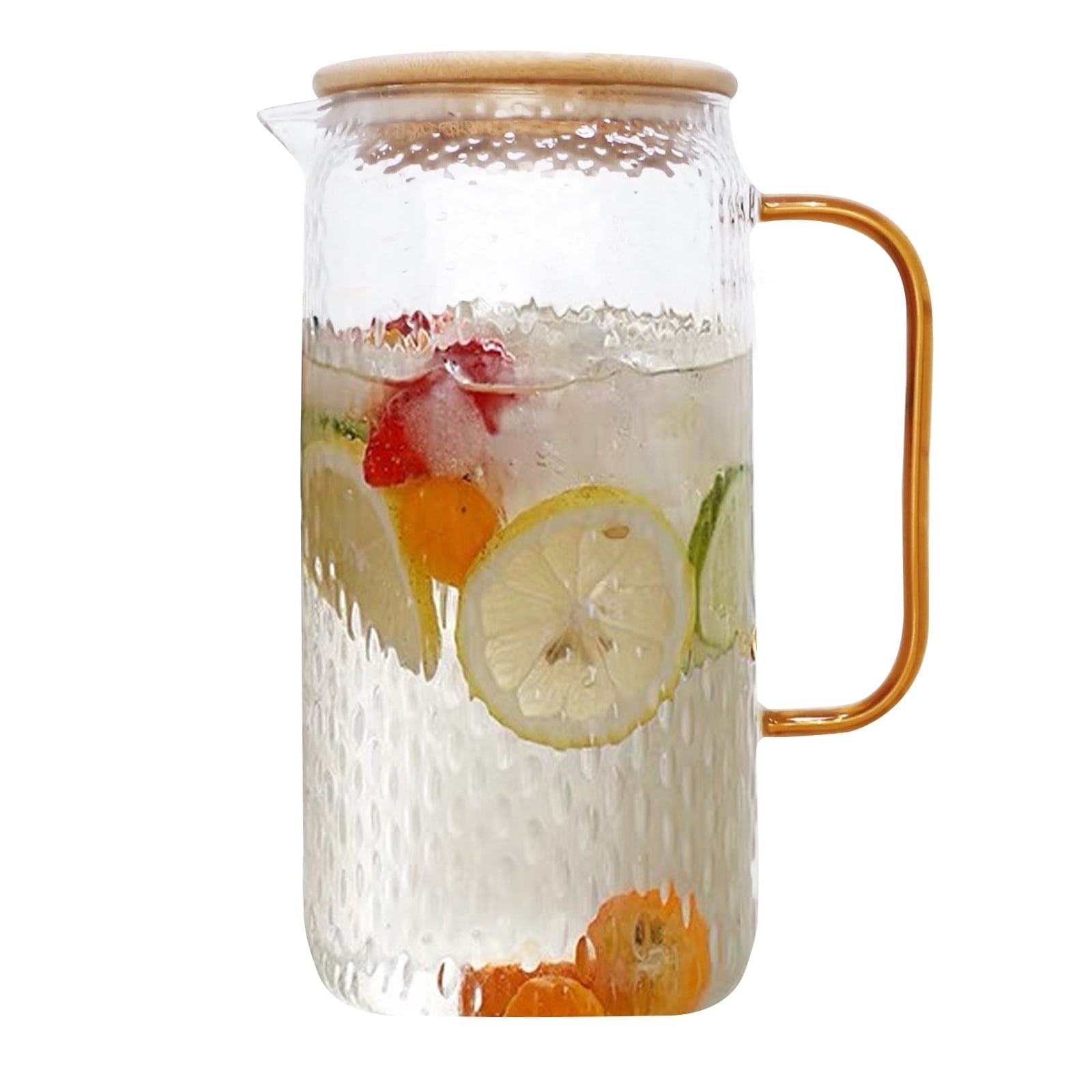 WhiteRhino 68oz Glass Pitcher with Lid, Ideal for Hot/Cold Beverages ...