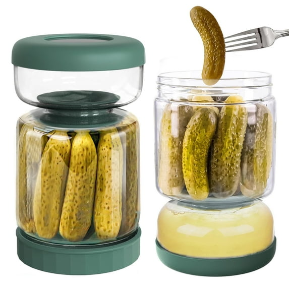 WhiteRhino Large 34oz Multifunctional Glass Pickle Storage Container ...