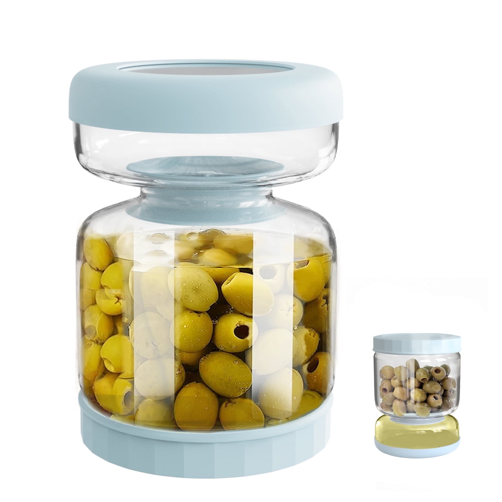 WhiteRhino 51oz Large-Capacity Glass Pickle Jar with Strainer Flip ...