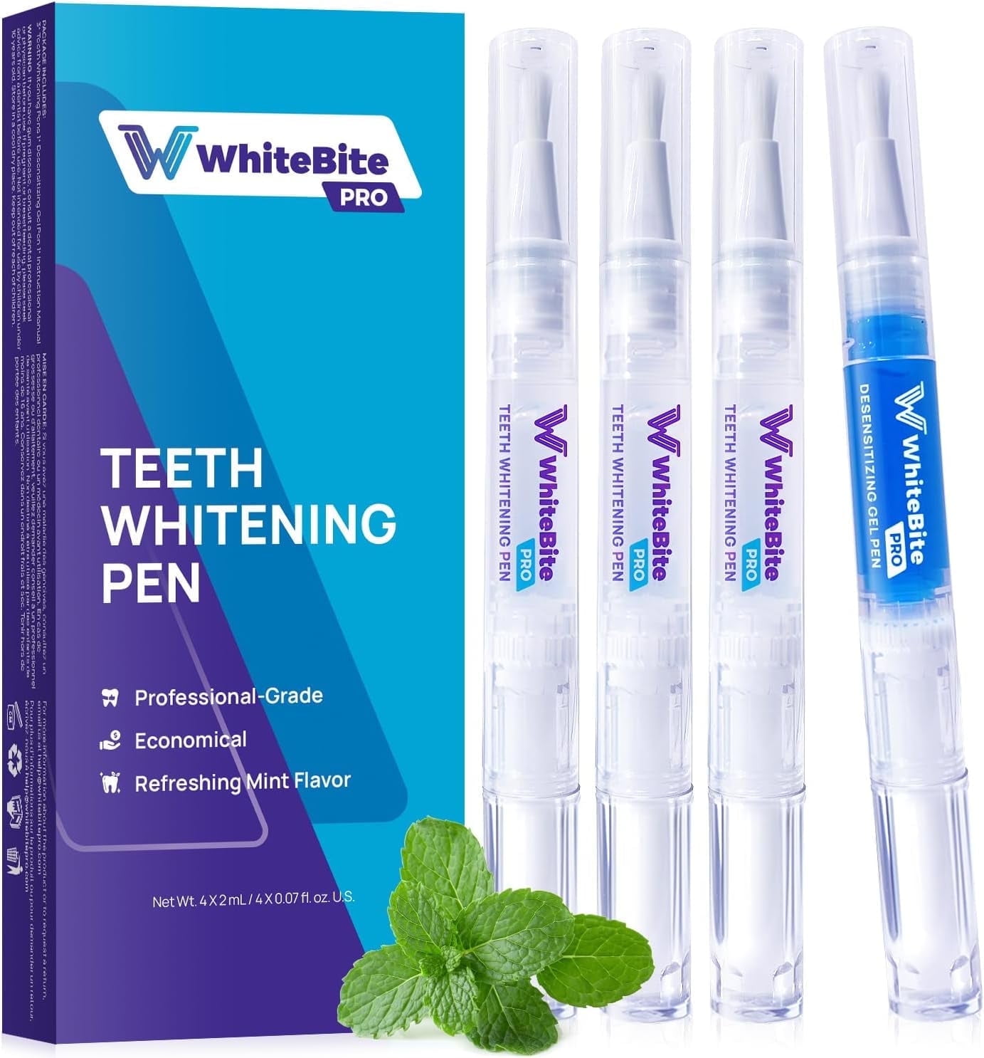 WhiteBite Pro Teeth Whitening Pens for Sensitive Teeth – 4 Pens Total ...
