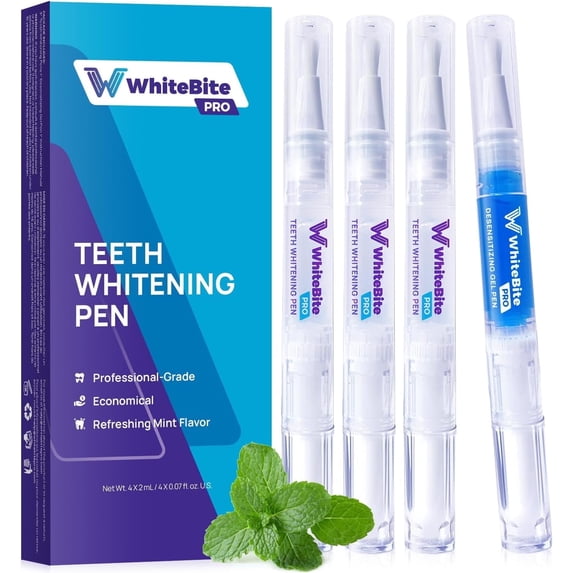 WhiteBite Pro Teeth Whitening Pens for Sensitive Teeth – 4 Pens Total ...
