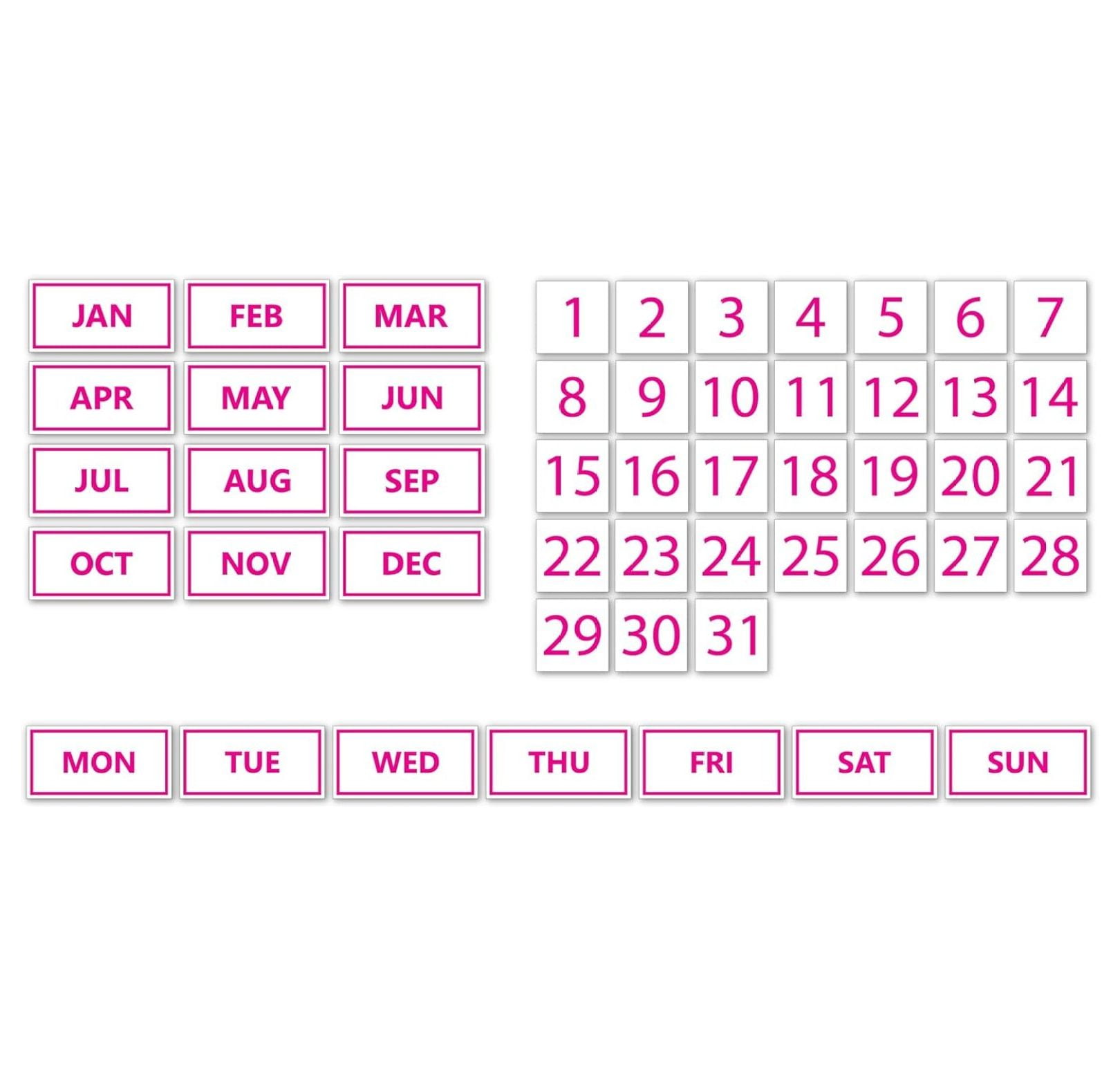 Whiteboard Calendar Magnet Bundle (Dates, Days of The Week, Months) by ...
