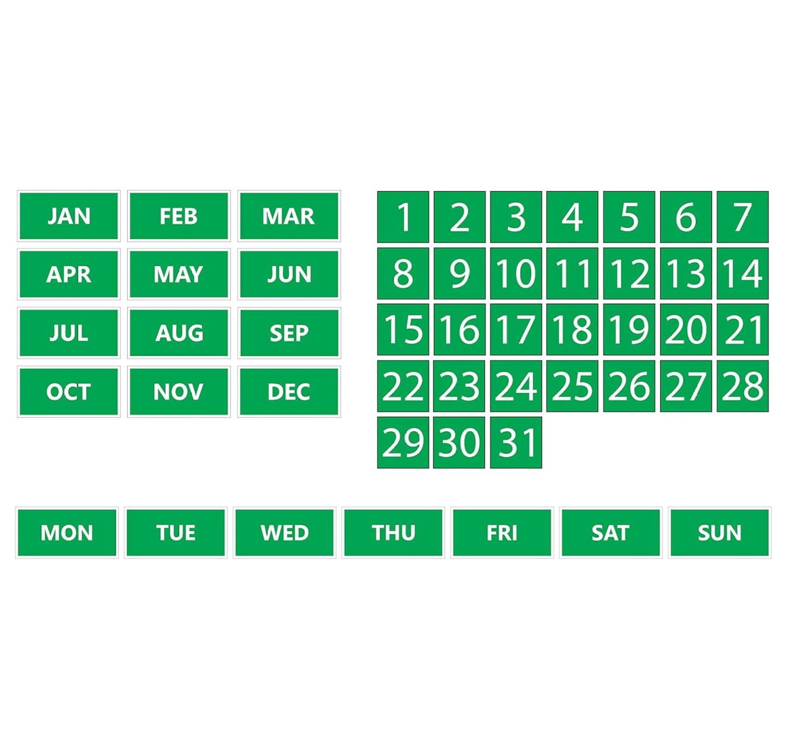 Whiteboard Calendar Magnet Bundle (Dates, Days of The Week, Months) by ...