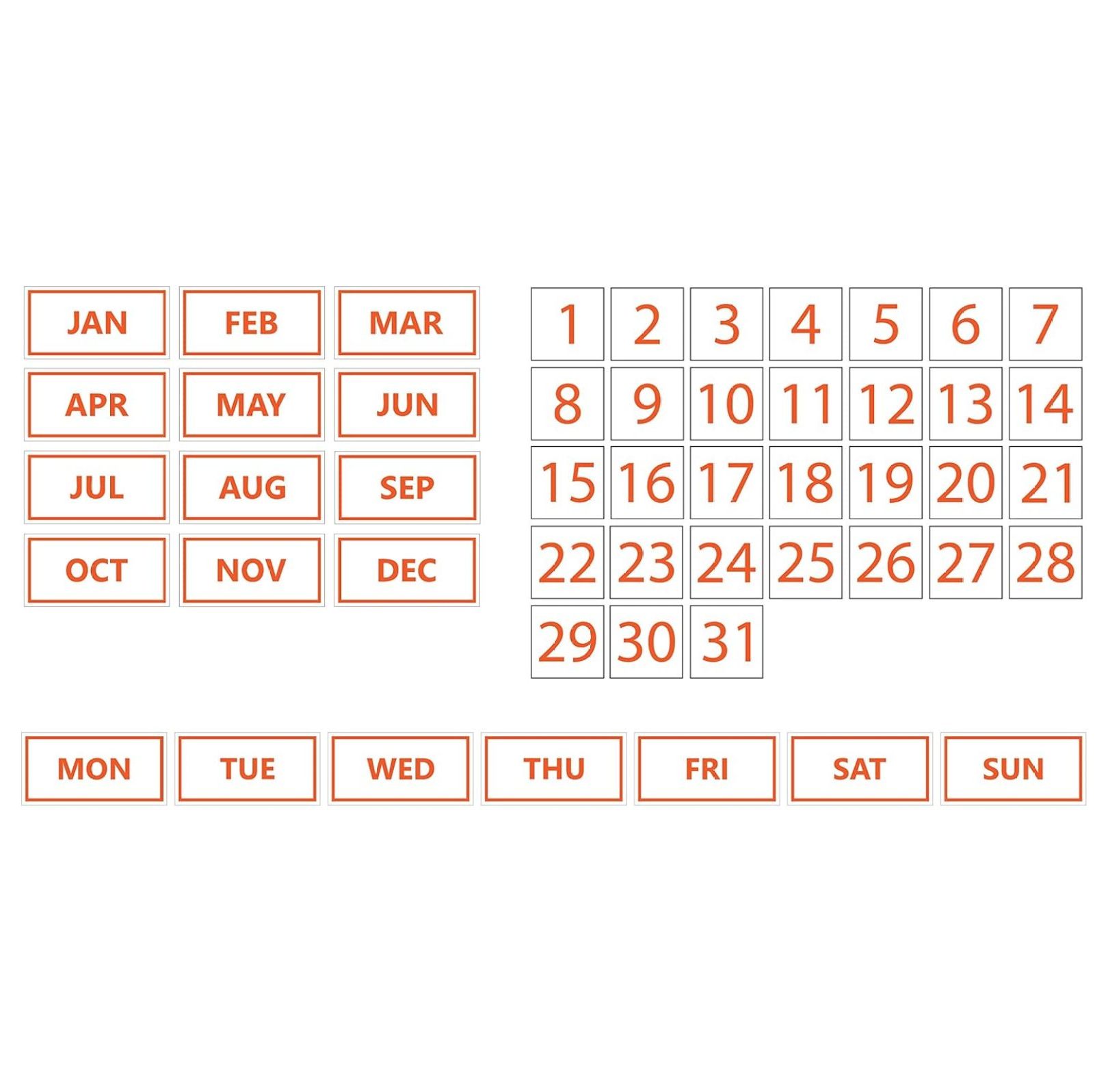 Whiteboard Calendar Magnet Bundle (Dates, Days of The Week, Months) by ...
