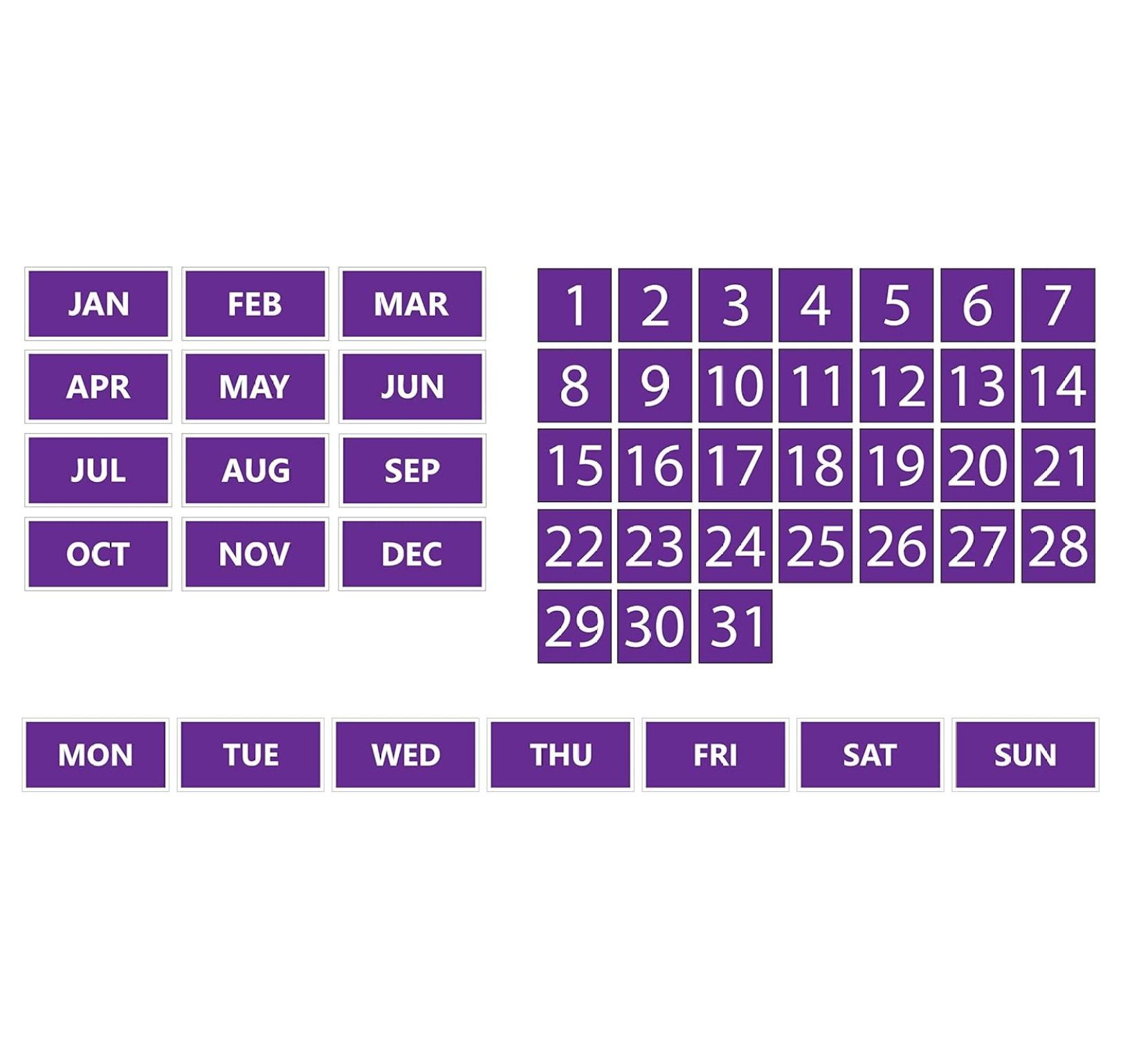 Whiteboard Calendar Magnet Bundle (Dates, Days of The Week, Months) by ...
