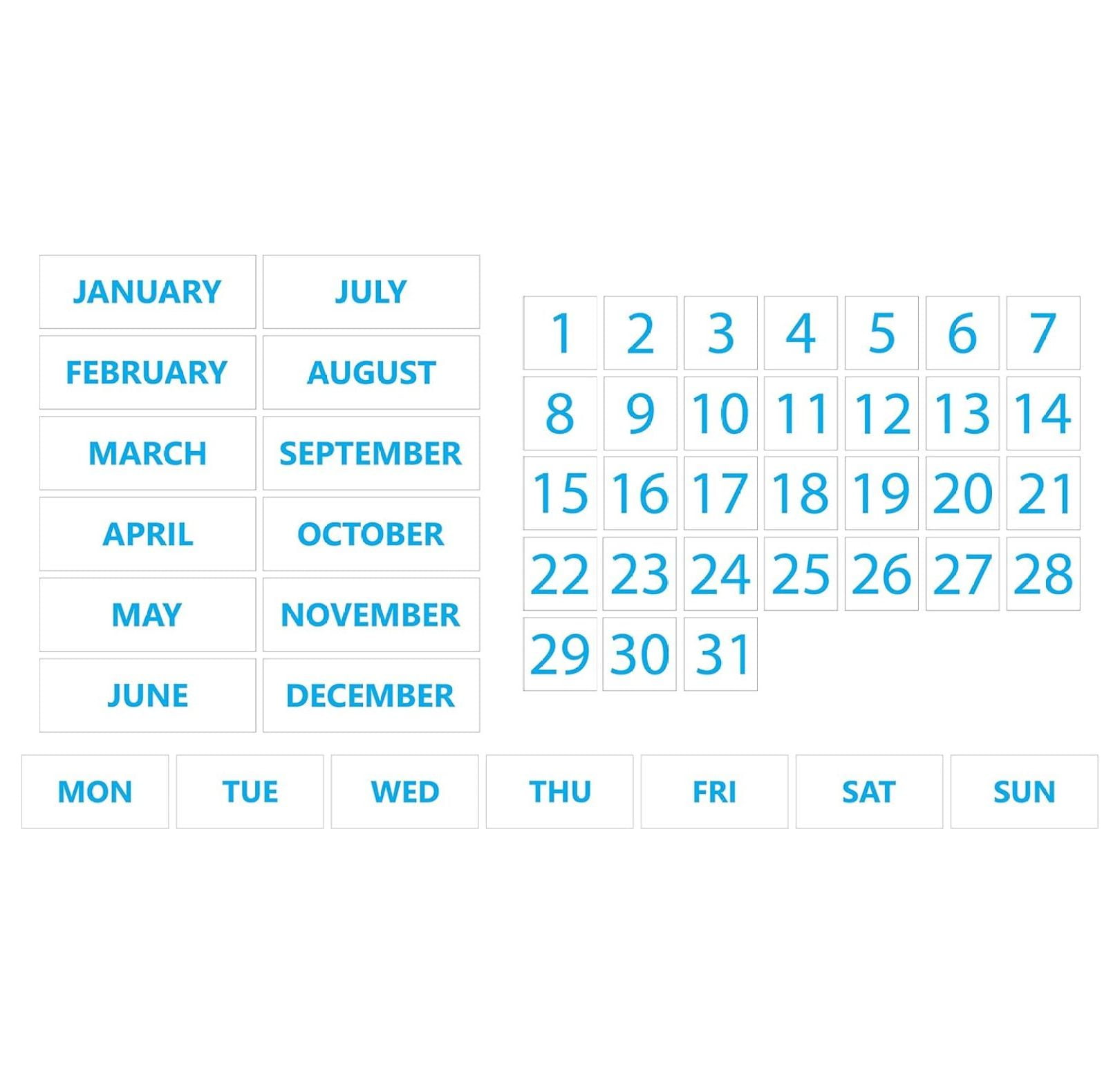 Whiteboard Calendar Magnet Non-Abbreviated Bundle (Dates, Days of The ...