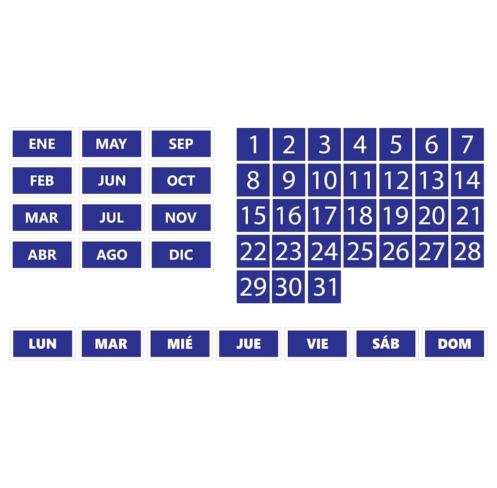 Whiteboard Calendar Magnet Spanish Bundle (Dates, Days of The Week ...