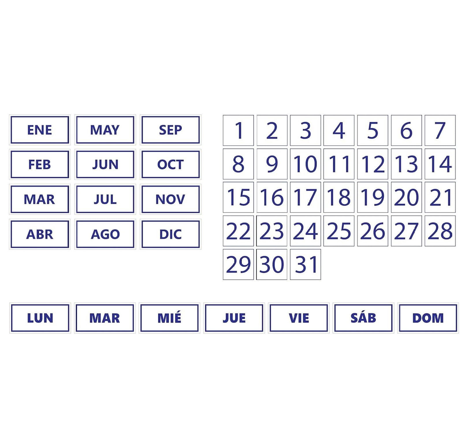 Whiteboard Calendar Magnet Spanish Bundle (Dates, Days of The Week ...