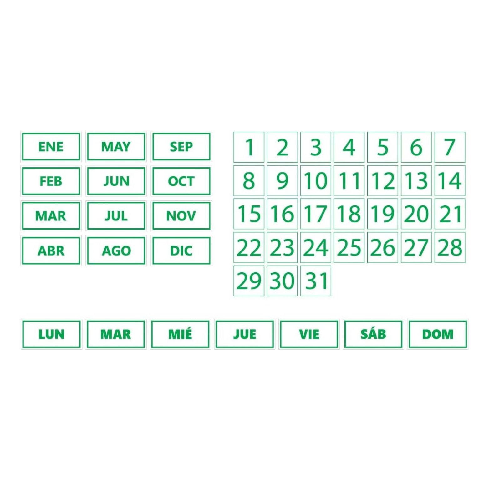 Whiteboard Calendar Magnet Spanish Bundle (Dates, Days of The Week ...