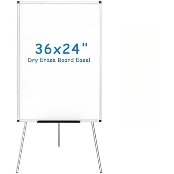 Whiteboard Easel, 36 x 24 Inches, Portable Dry Erase Board Height ...