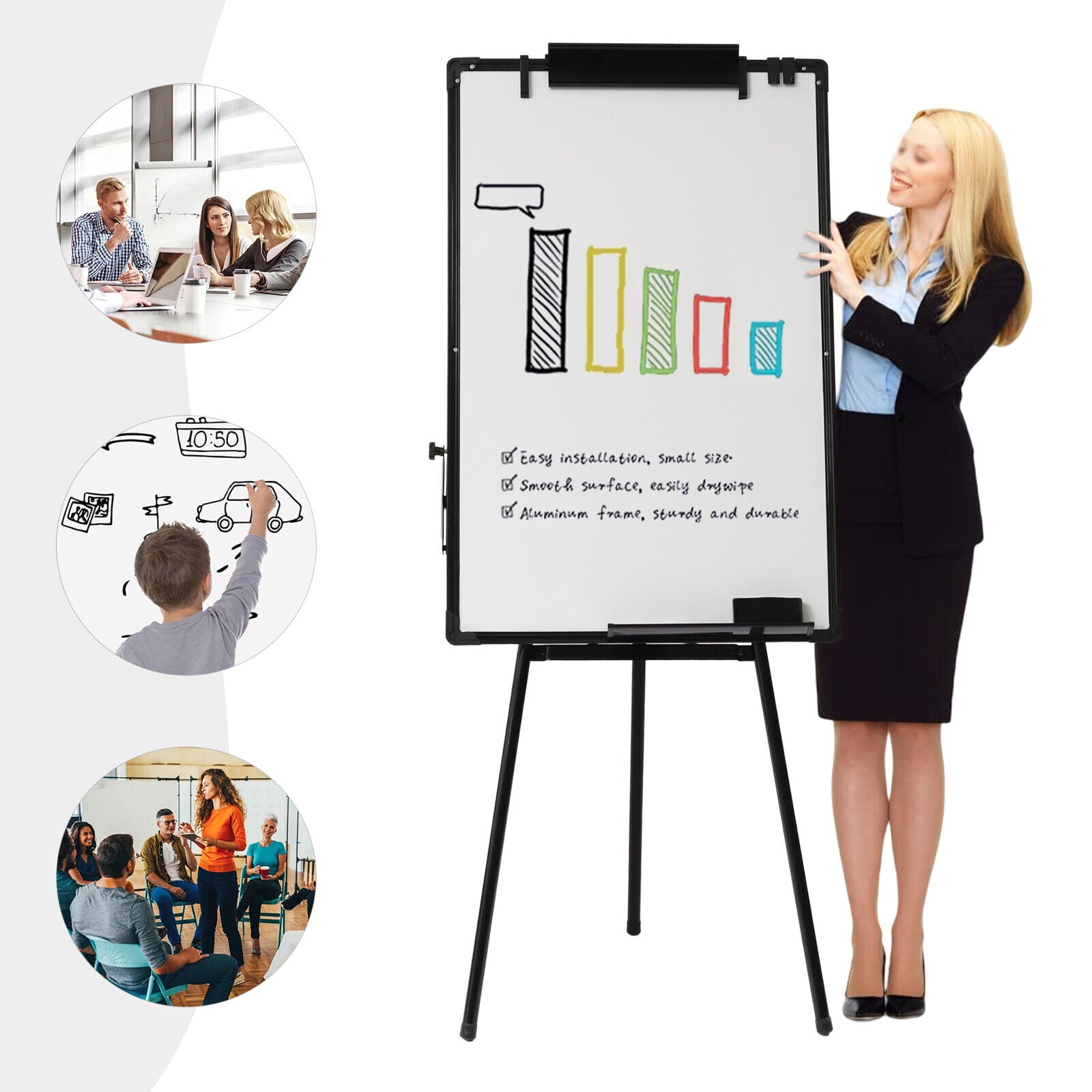 Whiteboard Easel Magnetic Dry Erase Board Bulletin Board 36 x 24 inches ...