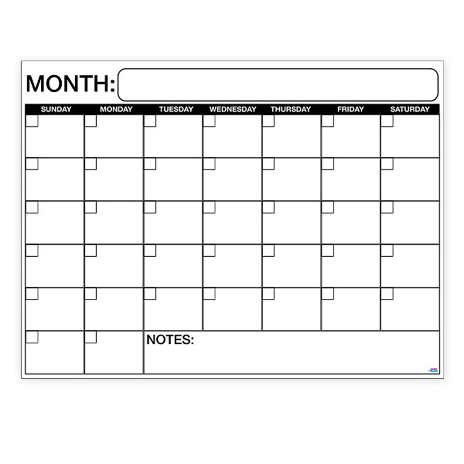 Whiteboard Rewritable Calendar Sticker Set Weekly And Monthly Schedule ...