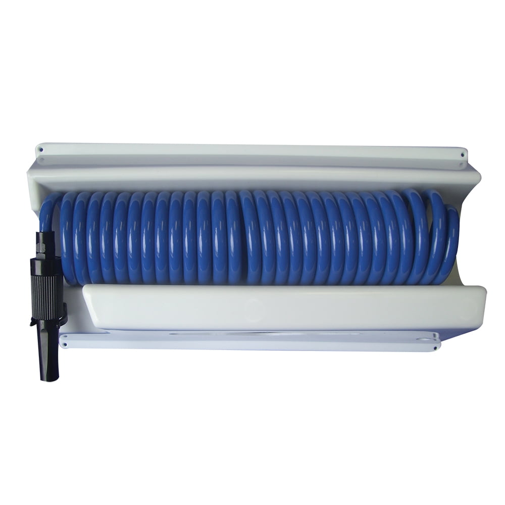 Whitecap 25' Blue Coiled Hose w/Mounting Case - Walmart Business Supplies