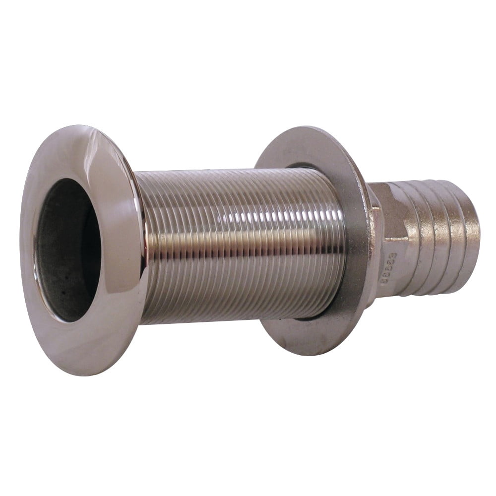 Whitecap 6551 Stainless Steel Thru-Hull with Barb - 1-1/2" Hose, 1-7/8 ...