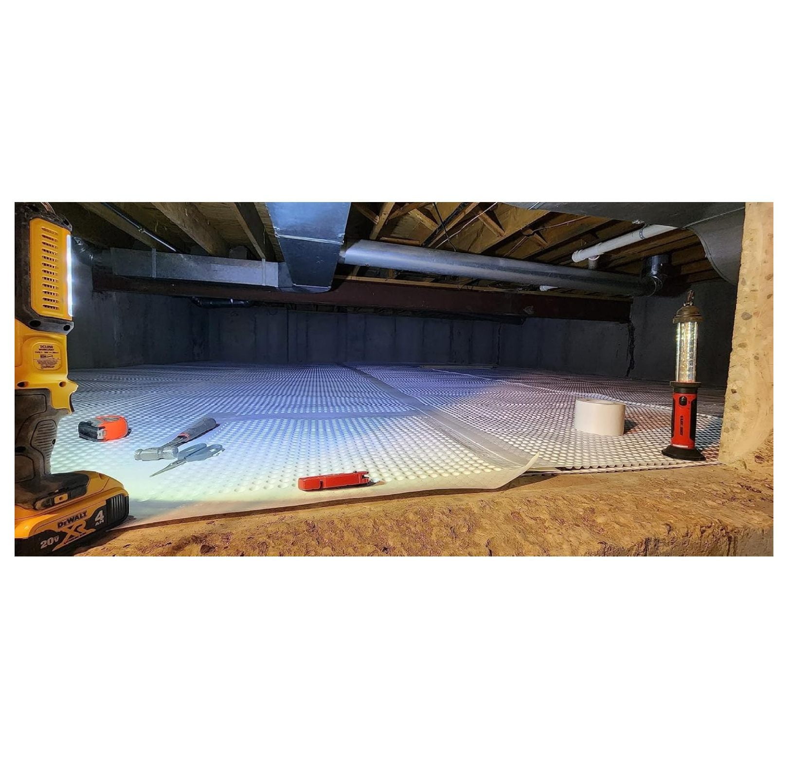 Whitecap Dimple Drainage Matting, 2' x 50' - Improves Water Movement ...
