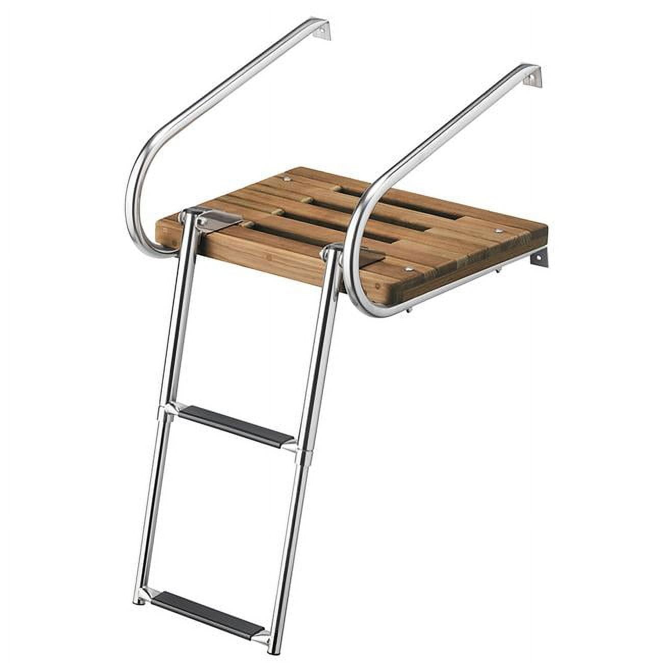 Whitecap Teak Swim Platform 2-Step Telescoping Ladder for Boats with ...