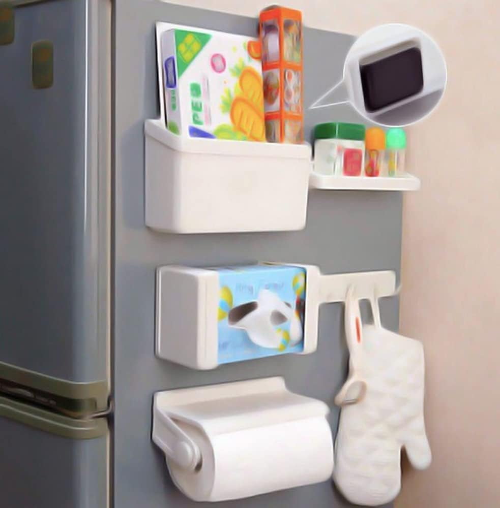 Whitecloud TRANSFORMING HOMES 5 in 1 Magnetic Refrigerator Storage Rack ...