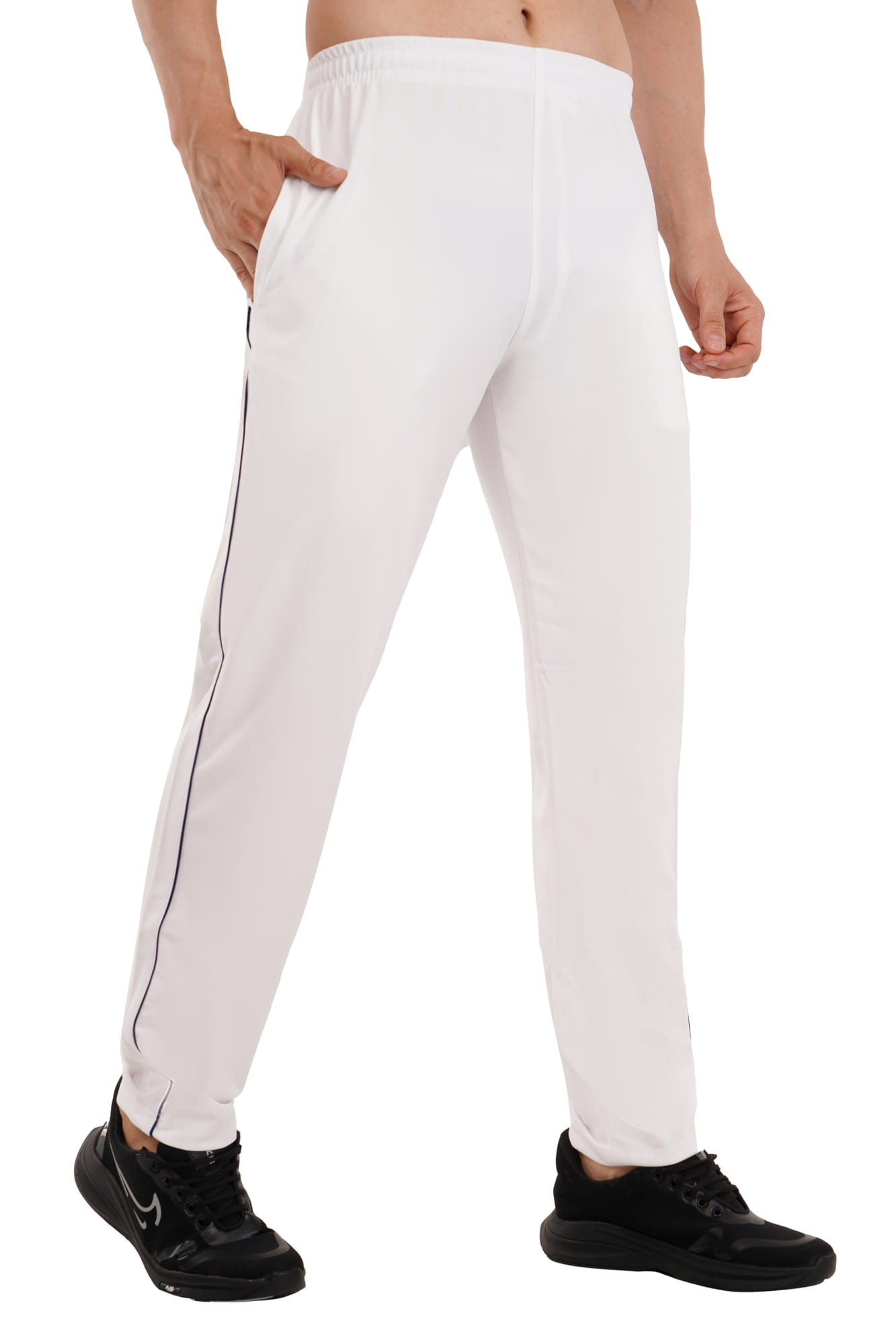 Whitedot Omega White Trouser Track Pants - (Perfect for Cricket, Golf ...