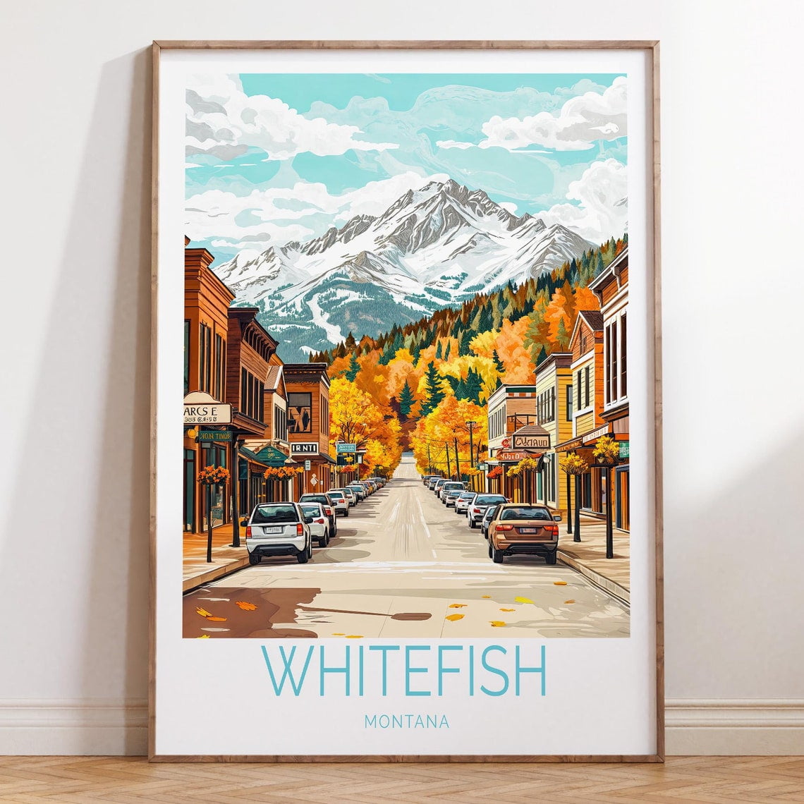 Whitefish Travel Poster, Whitefish Montana Wall Art, Montana Travel ...