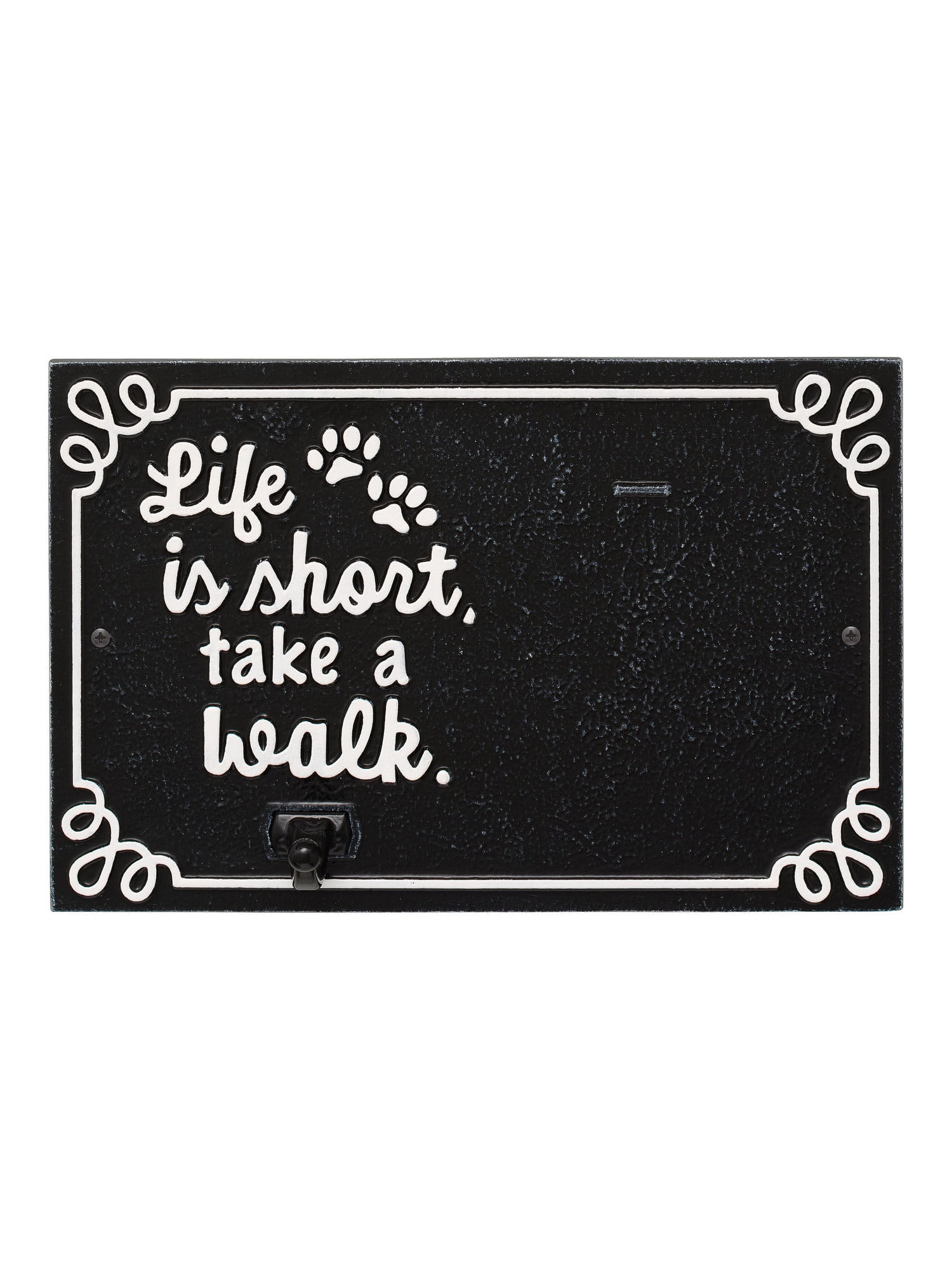 Whitehall "Life is Short, Take a Walk" Plaque w/ Hook, Black - Walmart ...