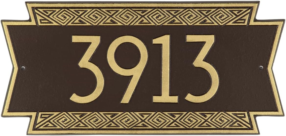 Whitehall™ Personalized Cast Metal House Numbers Plaque Vintage Rust ...