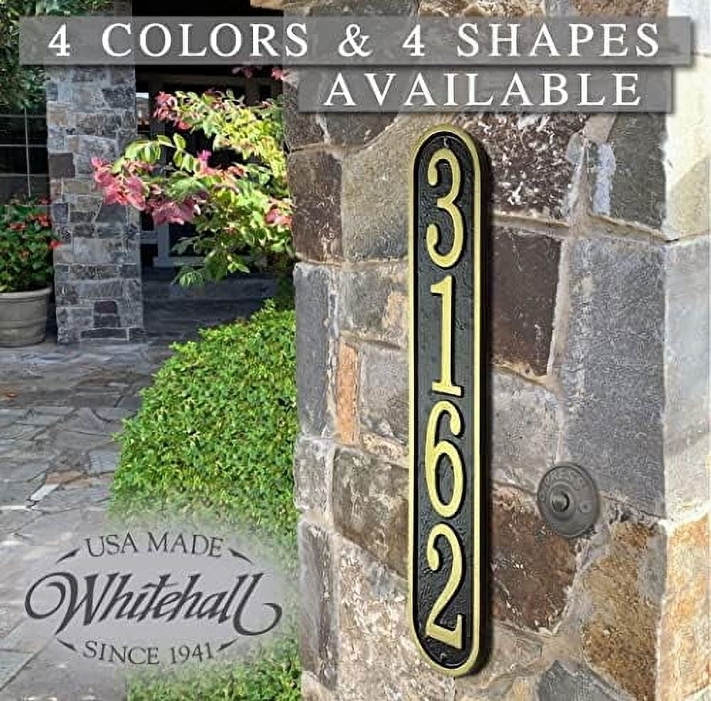 Whitehall™ Personalized Cast Metal Vertical Address plaque. Four colors ...