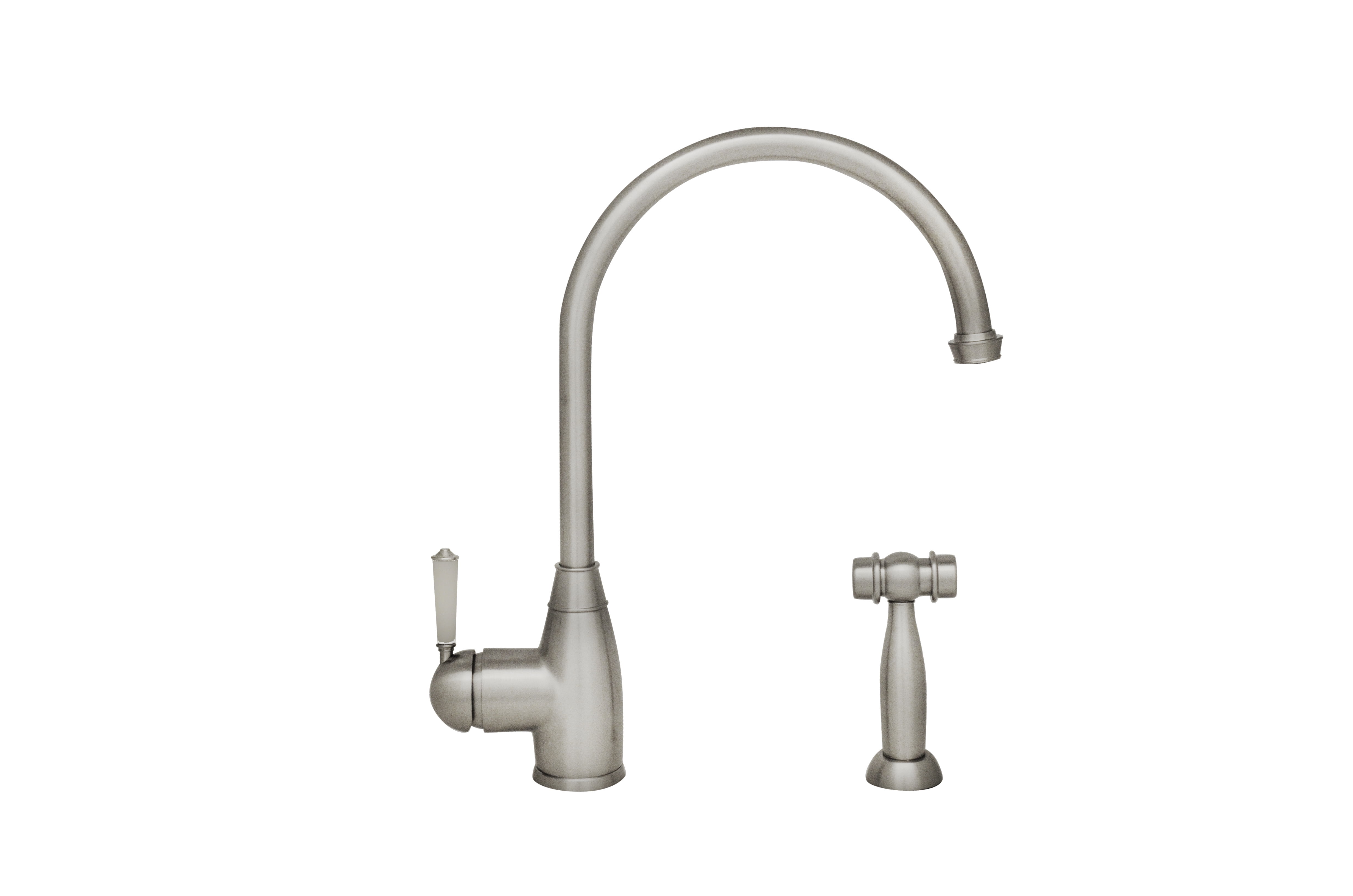 Queenhaus Single Lever Faucet with Long Gooseneck Spout, Porcelain ...