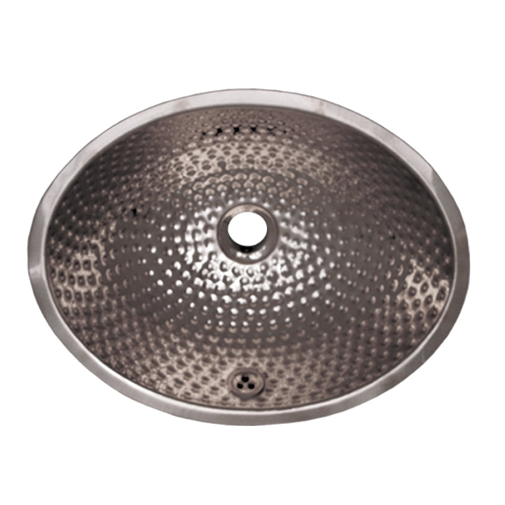 Whitehaus Decorative Oval Ball Pein Hammered Textured Undermount Basin ...