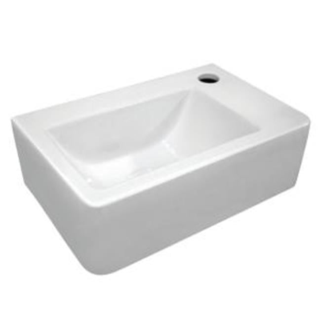 Whitehaus Wh-1410 Isabella 14-1/2" Clay Wall Mounted Bathroom Sink - White - Walmart.com