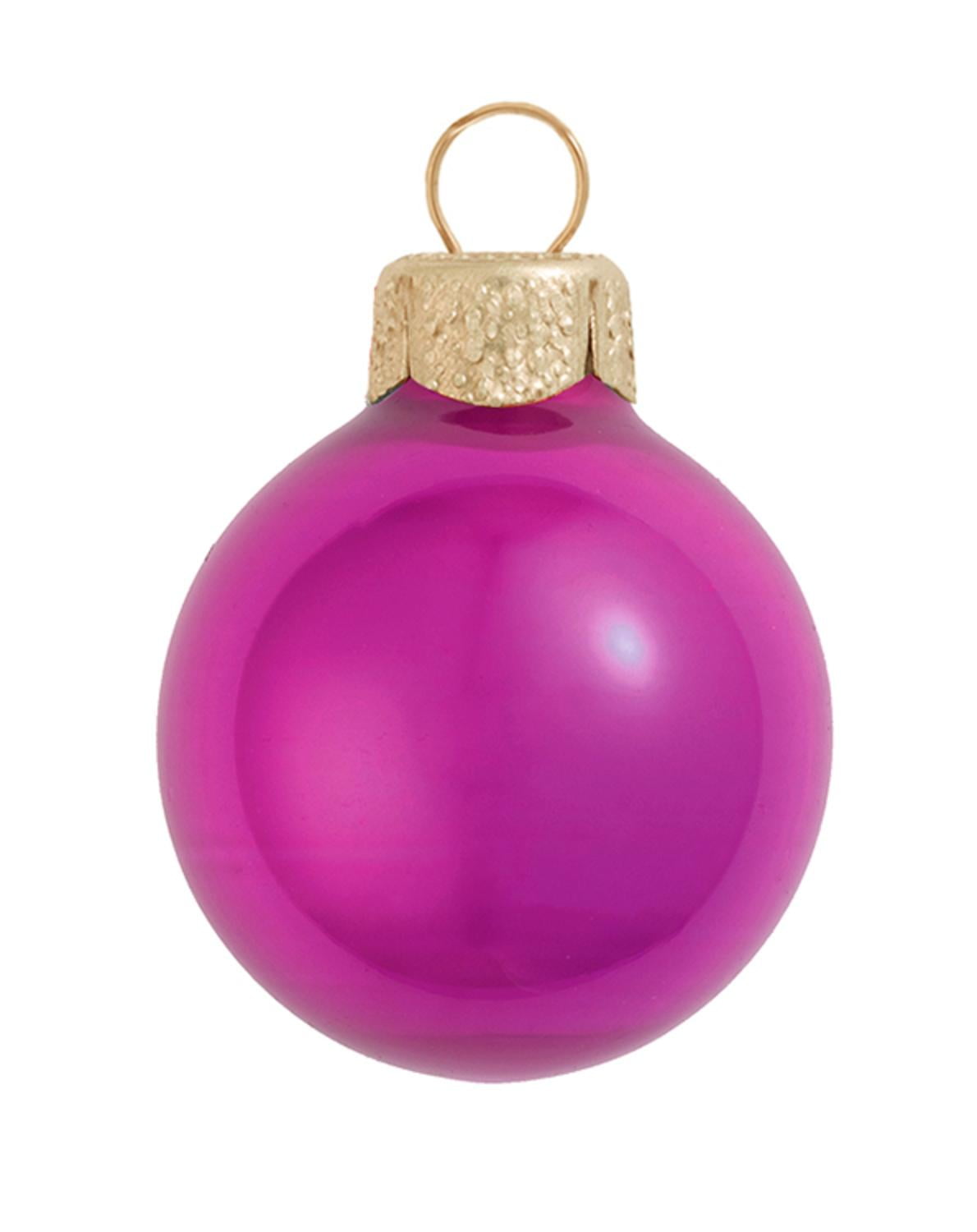 Whitehurst 40ct Raspberry Pink Pearl Finish Glass Ball Christmas ...
