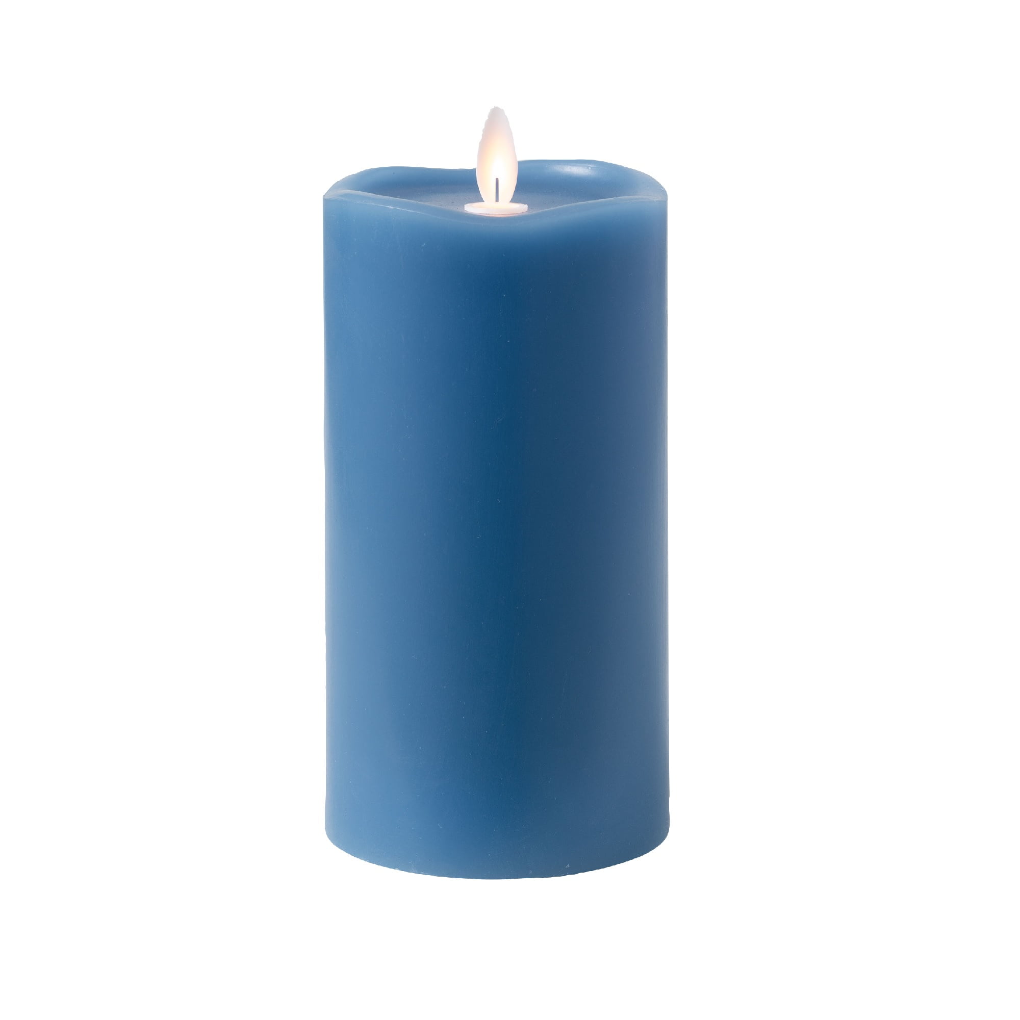 Whitehurst Battery Operated Flameless LED Pillar Candle - 8" - Blue ...