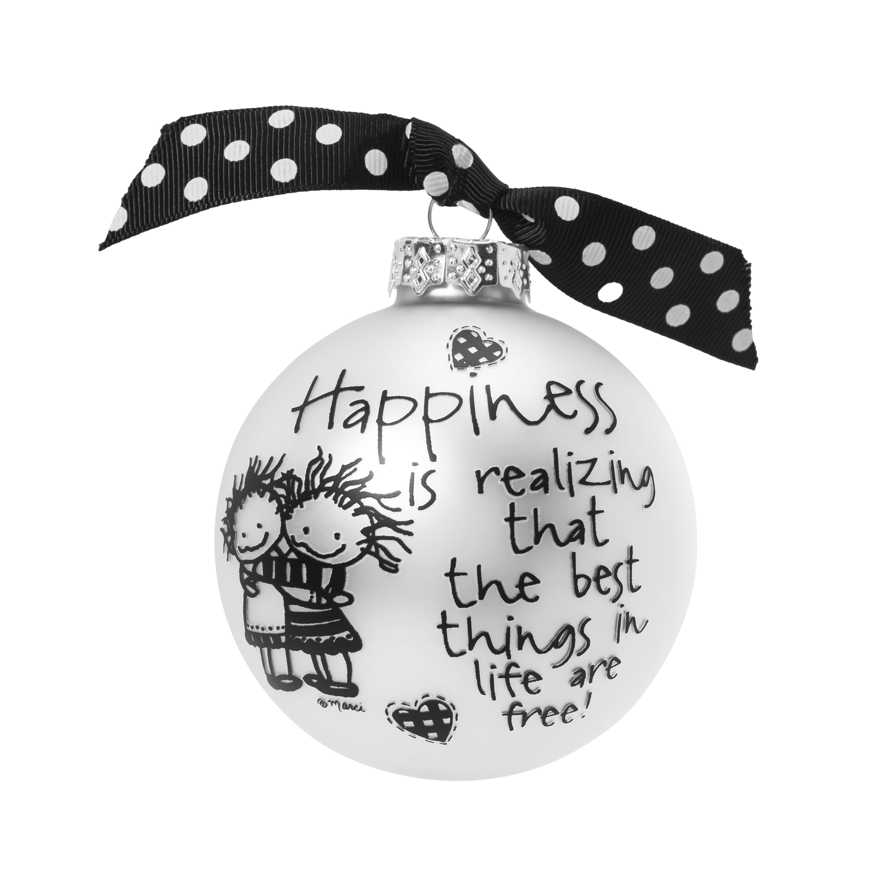 Whitehurst "Happiness is …" Marci Glass Christmas Ball Ornament 2.75 ...