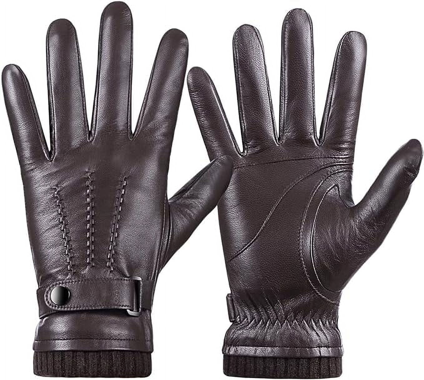 Whiteleopard Men's Winter Leather Gloves, Keep Warm and Use Your ...