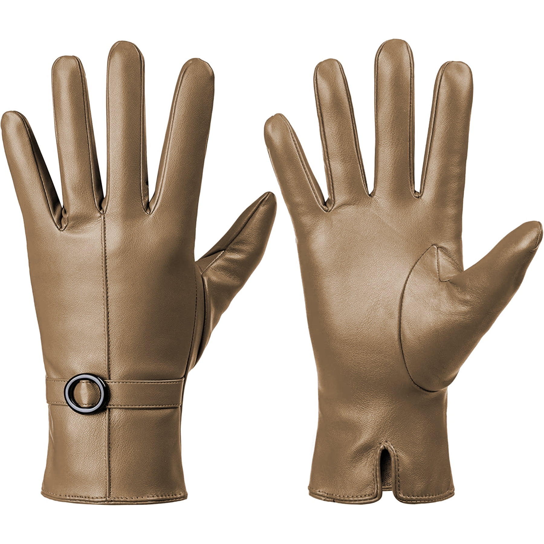 Whiteleopard Women's Gloves, Winter Leather, Touchscreen, Cashmere ...