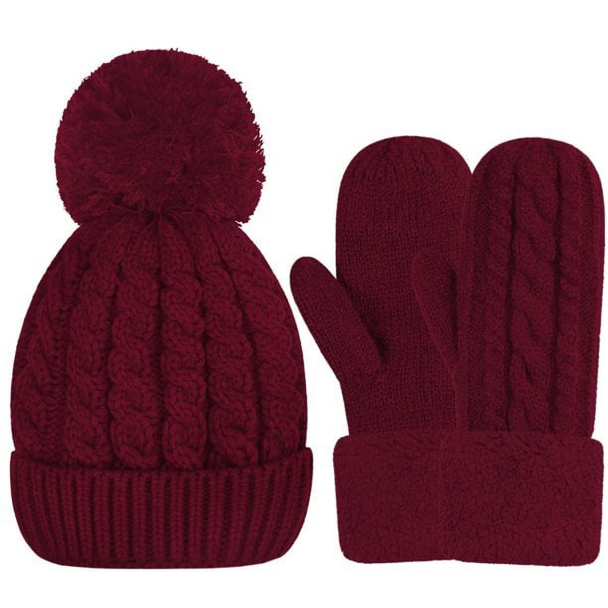 Whiteleopard Women's Fleece Lined Winter Gloves - Warm Wool Knit Long ...
