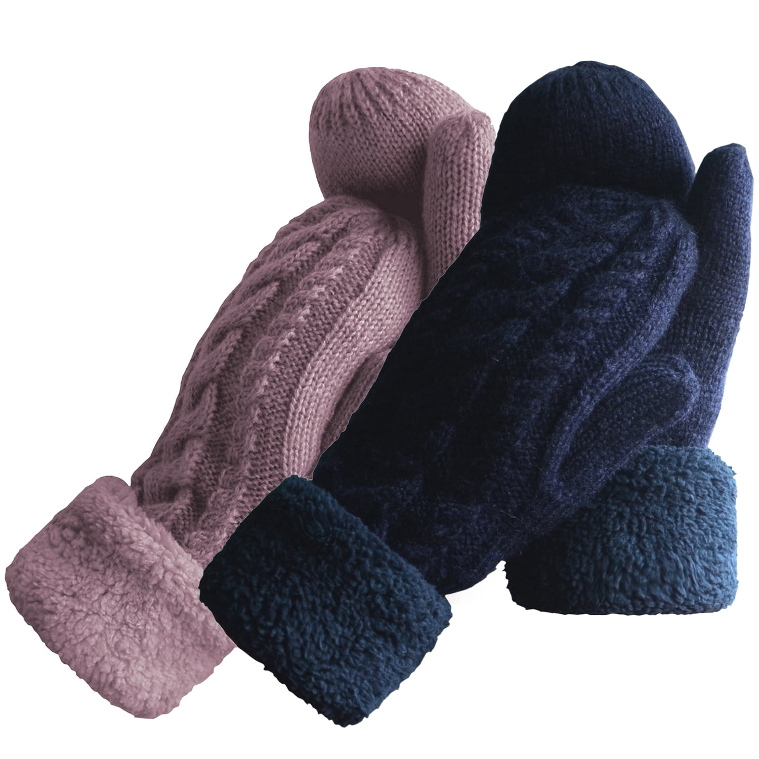 Whiteleopard Women's Winter Gloves Warm Lining Mittens- Cozy Wool Knit ...