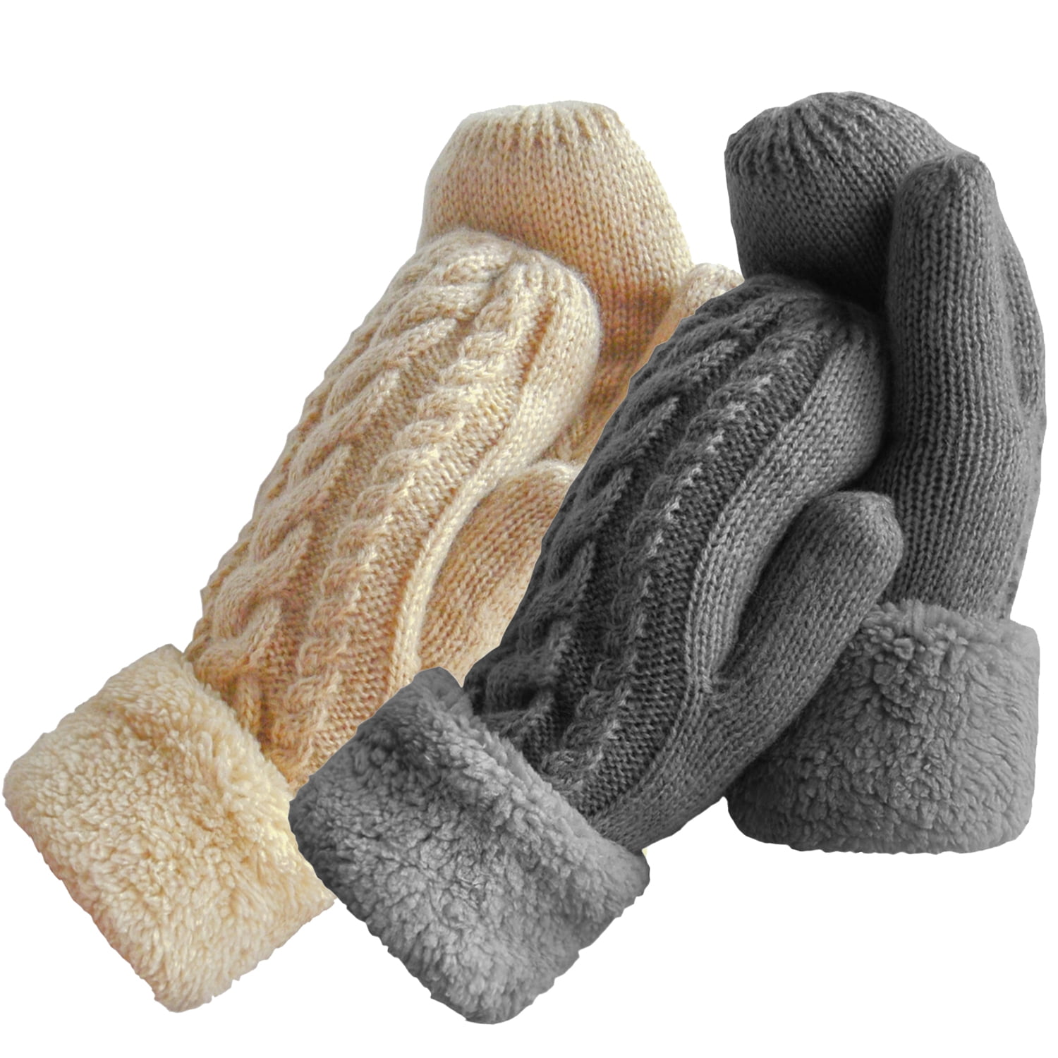 Whiteleopard Women's Winter Gloves - Warm Fleece Lining, Wool Knit ...