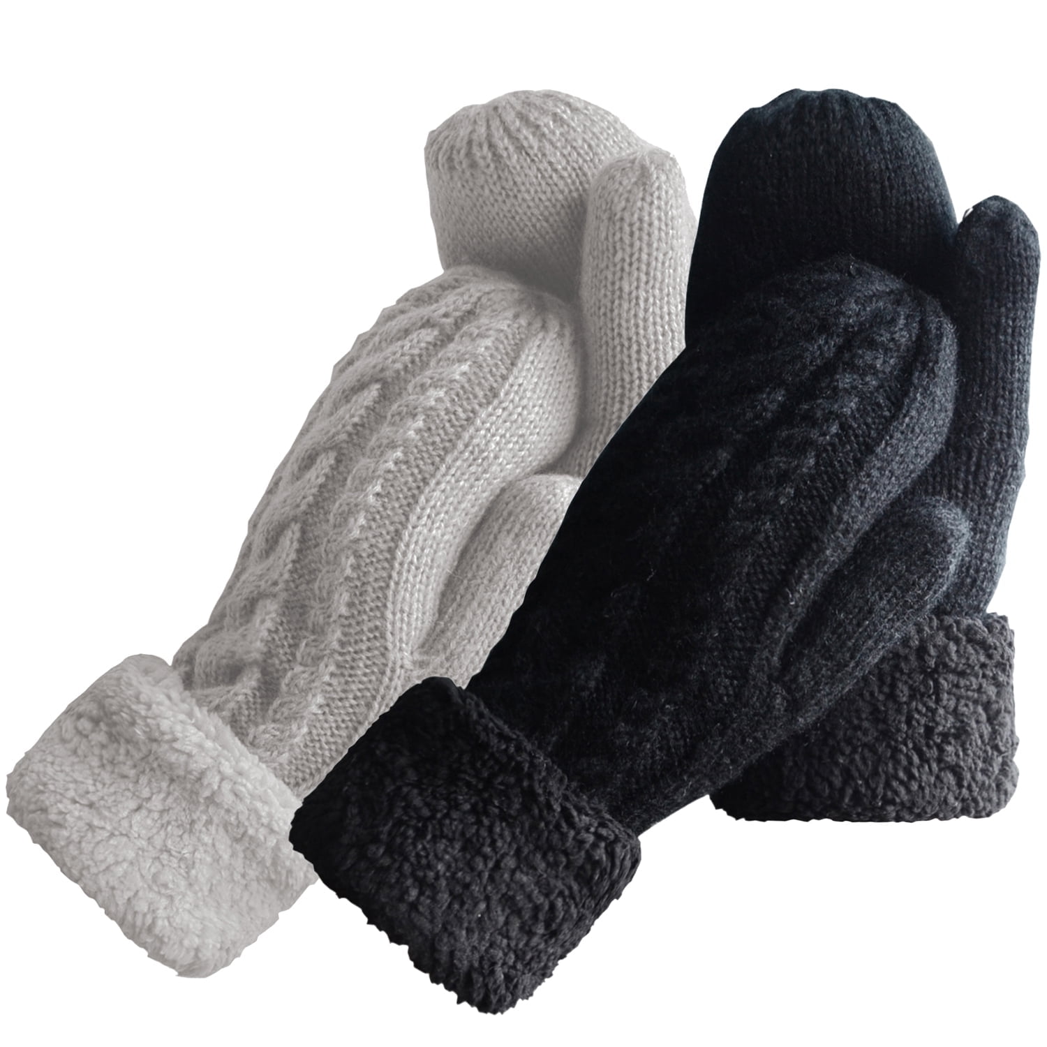 Whiteleopard Women's Winter Gloves Warm Lining Mittens- Cozy Wool Knit ...