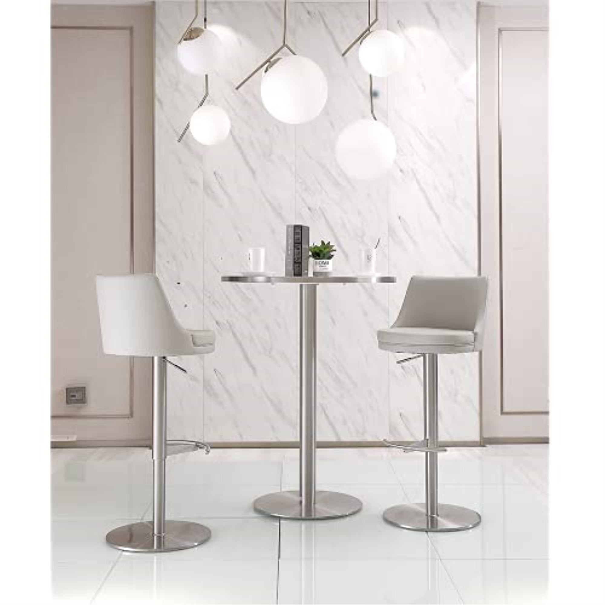 Whiteline Modern Living Carter Barstool, Adjustable Height, Swivel ...