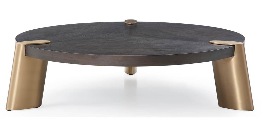 Whiteline Modern Living Mimeo Coffee table, Diameter 48 H13, Wenge ...