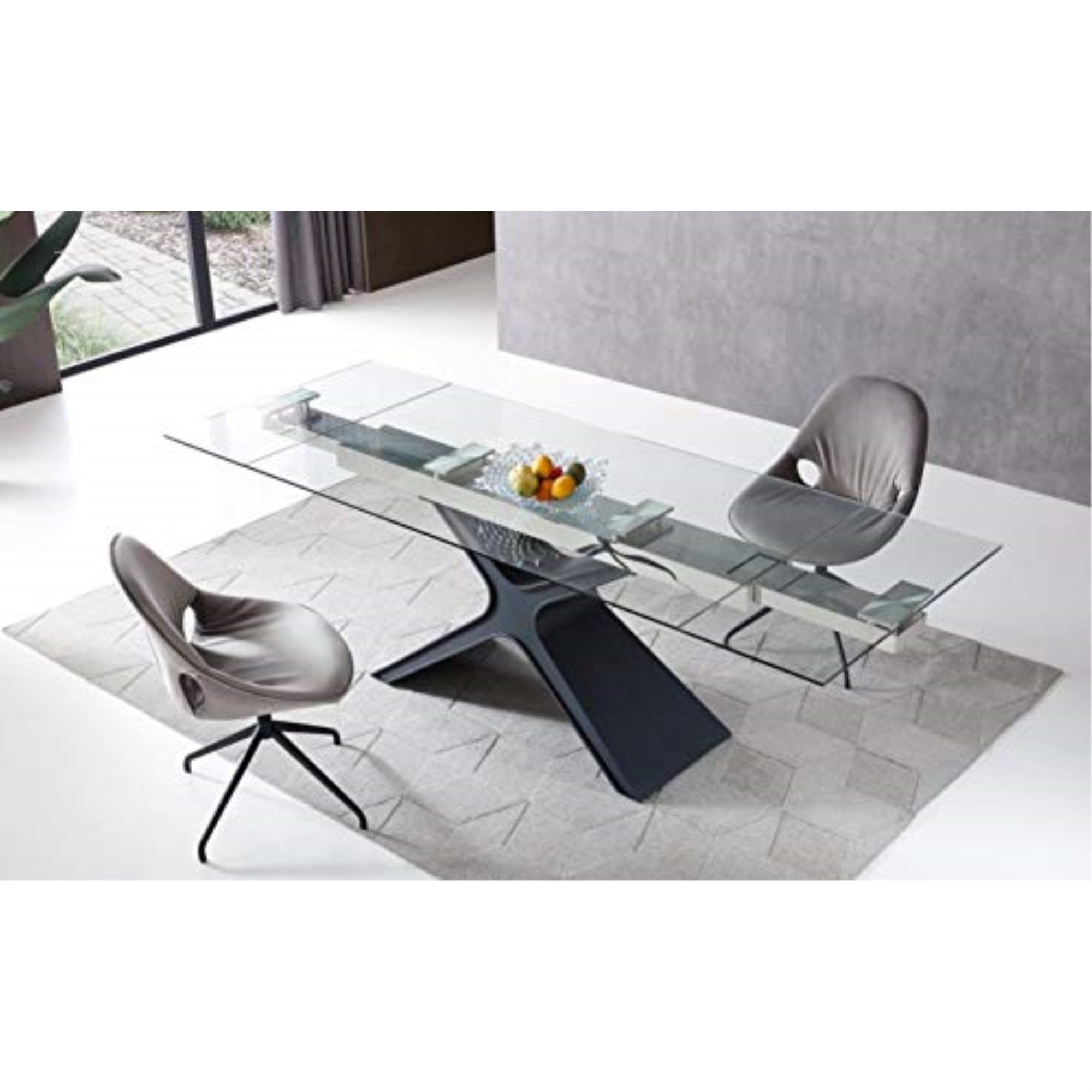 Whiteline Modern Living Black West Extendable Dining Table, 10mm ...