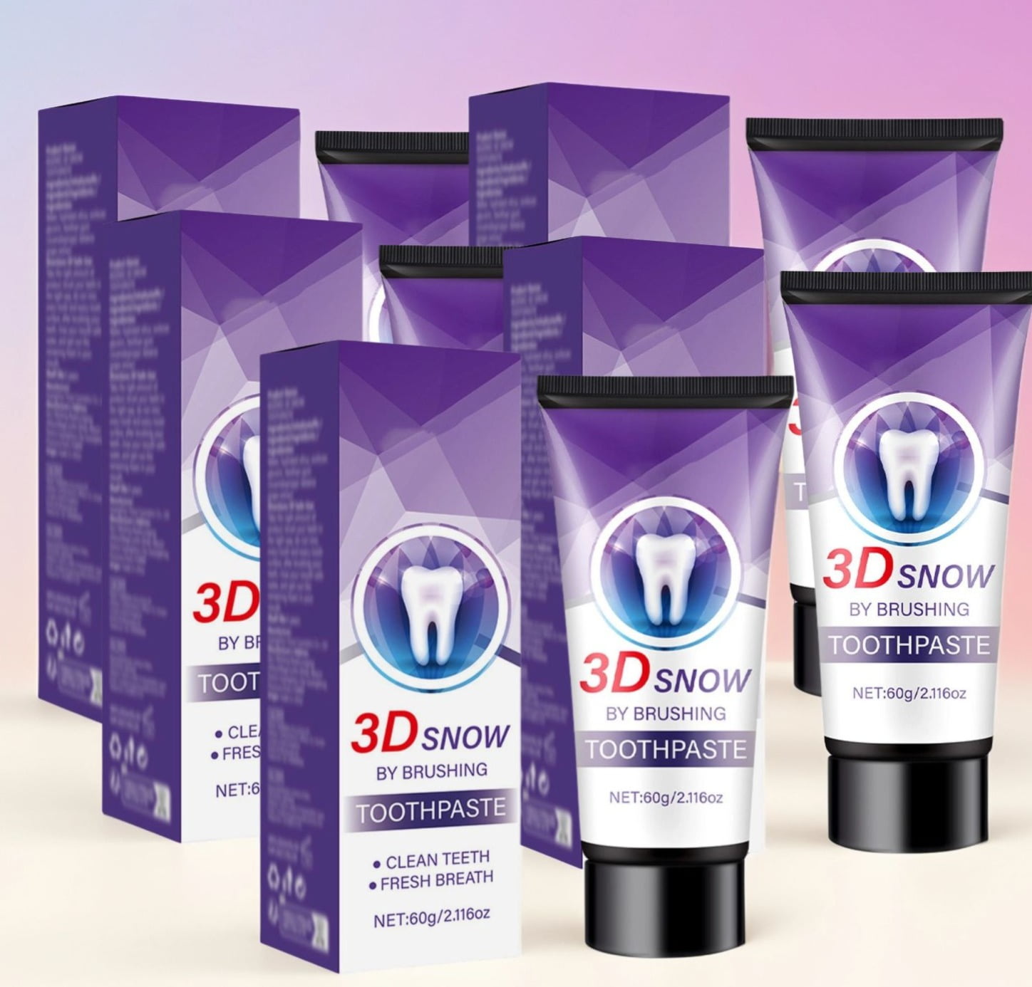 Whitening Toothpaste 3D Snow Formula, Deep Cleans Teeth, Removes Stains ...
