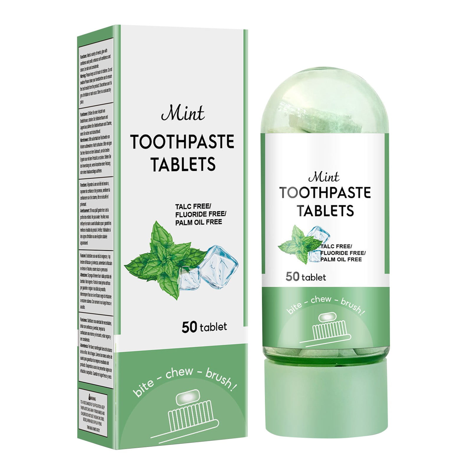 Whitening Toothpaste Mint Flavoured Toothpaste Tablets Eco & Travel ...