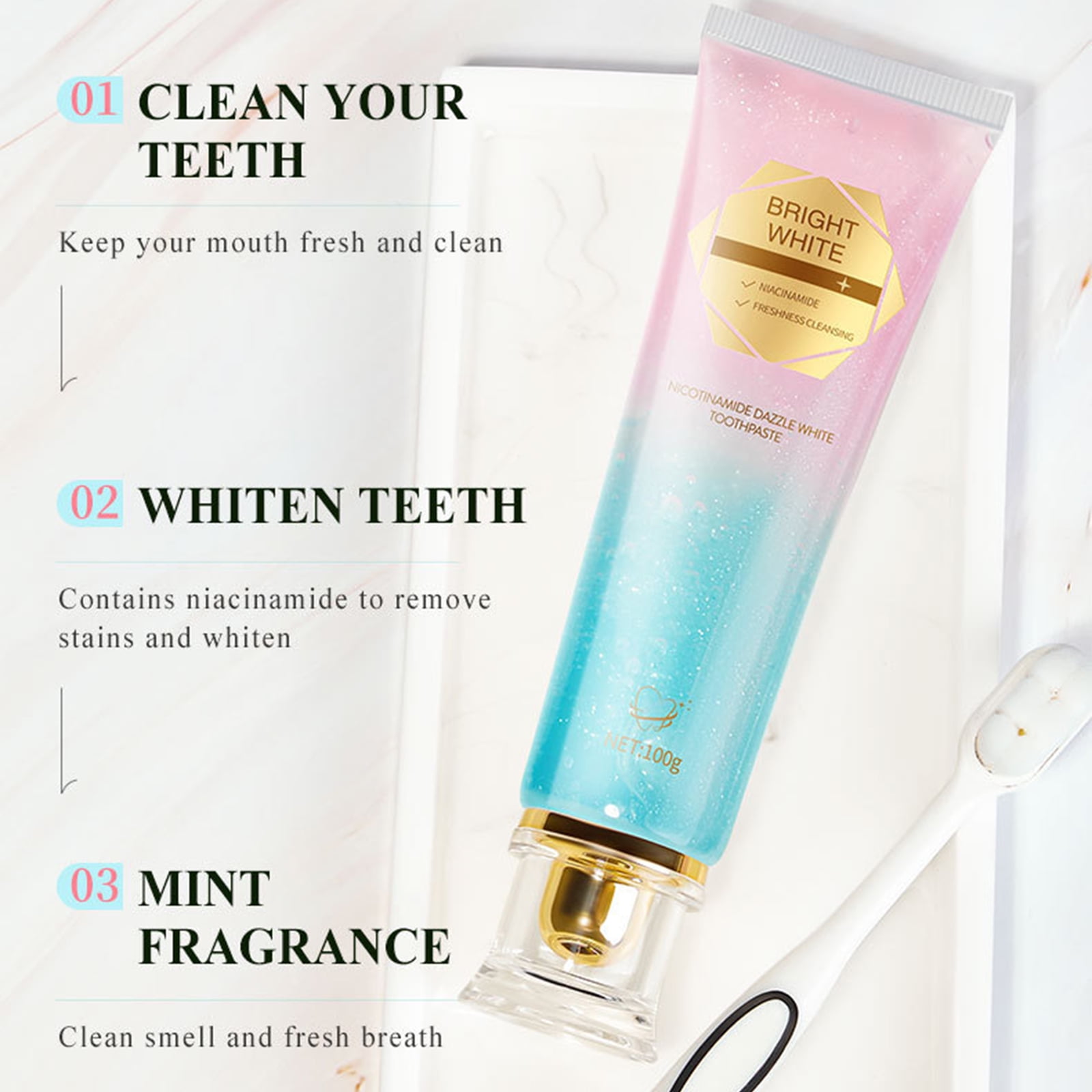 Whitening Toothpaste Nicotinamide, Dazzling Whitening Toothpaste ...